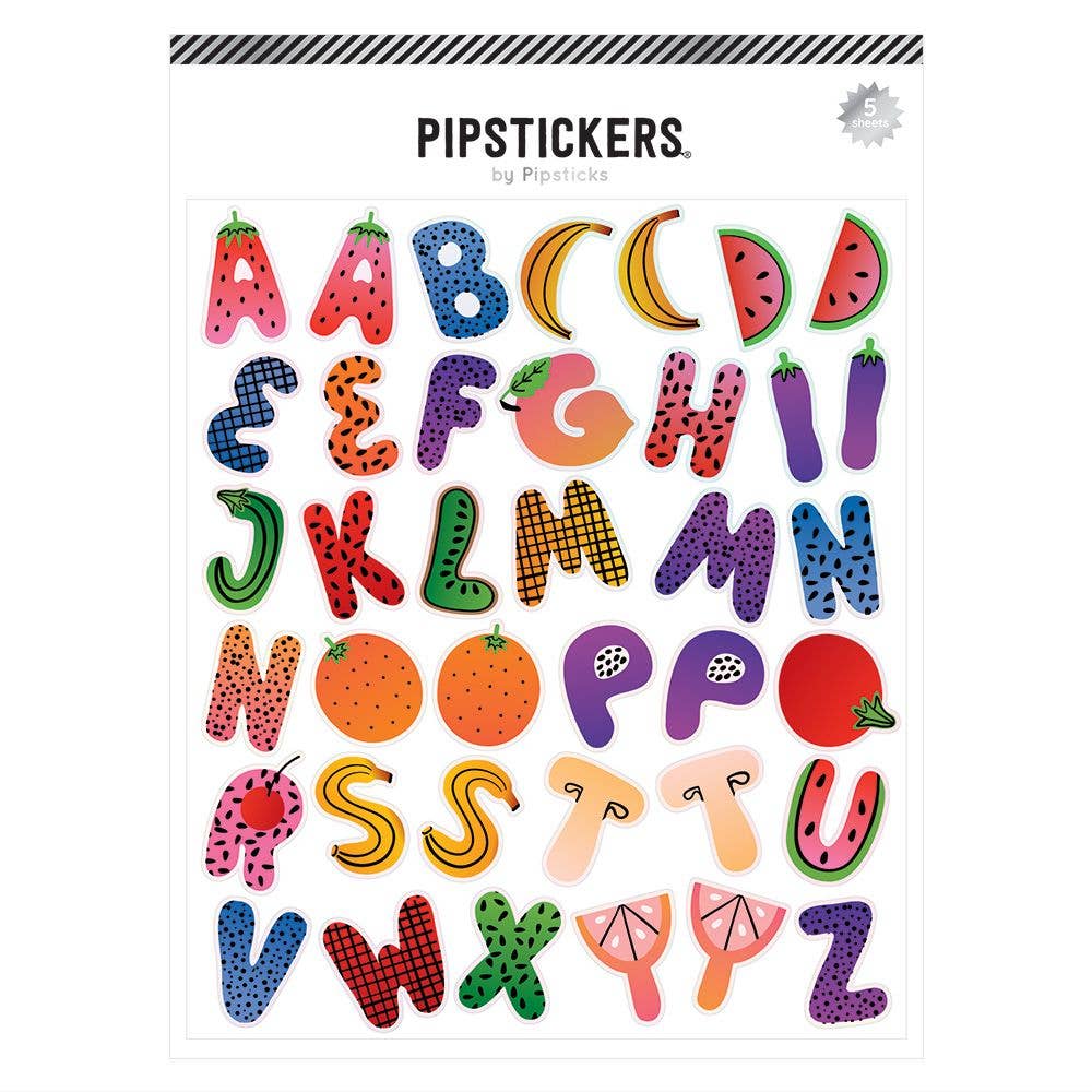 Fresh Picked Big Alphabet (5ct) Stickers | The Den bookstore